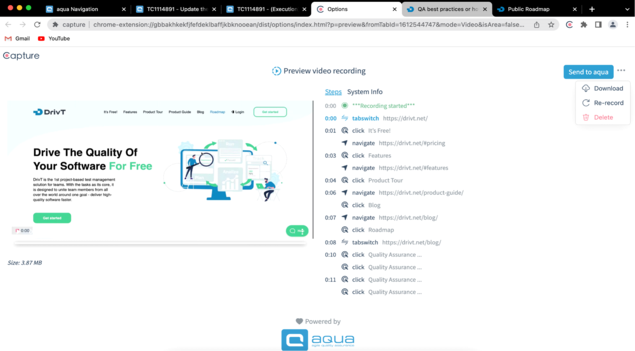 Chrome extension Capture