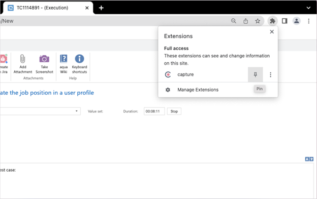 Chrome extension Capture